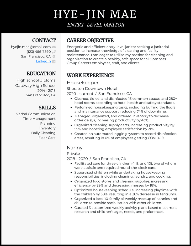 7 Janitor Resume Examples [& Templates]