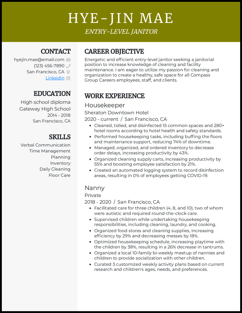 7 Janitor Resume Examples [& Templates]