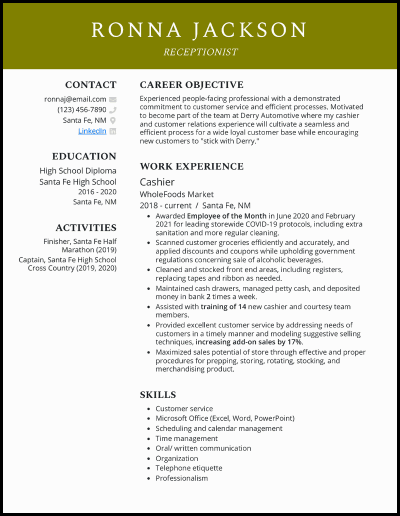 9 Receptionist Resume Examples [& Templates]