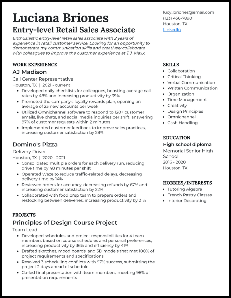 7 Retail Sales Associate Resume Examples [& Templates]