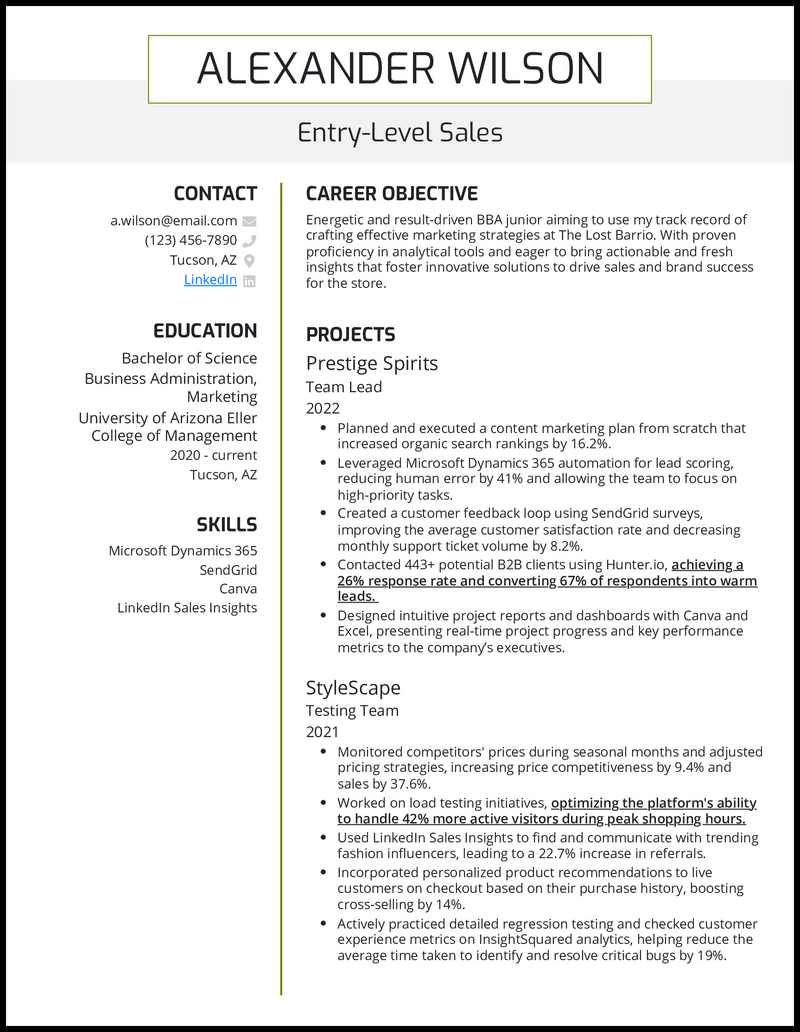 5 Entry-Level Sales Resume Examples [& Templates]