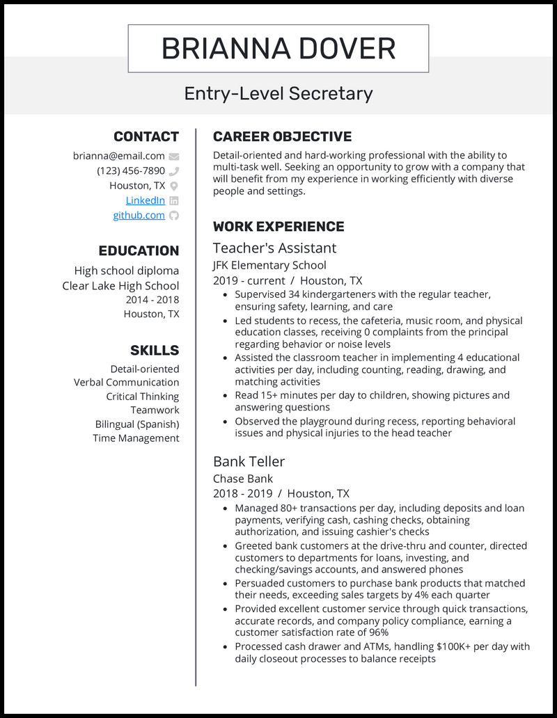 15 Secretary Resume Examples [& Templates]