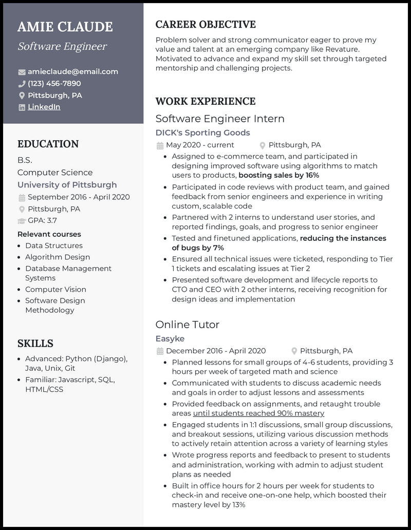 5 Entry-Level Software Engineer Resume Samples in 2024