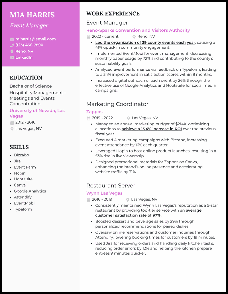 11 Event Planner Resume Examples for 2025