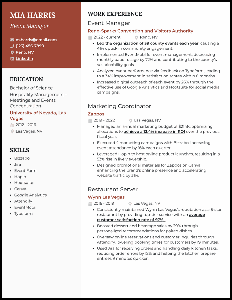 11 Event Planner Resume Examples for 2025