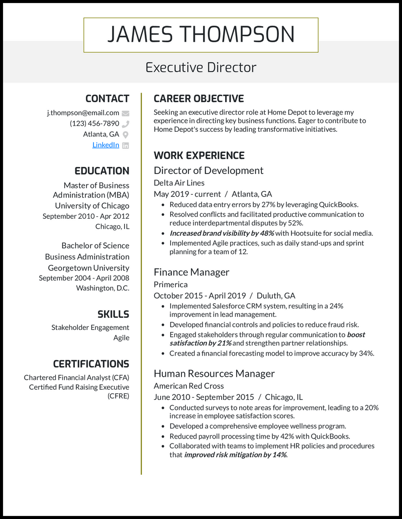 19 Executive Resume Examples That Got the Job in 2025