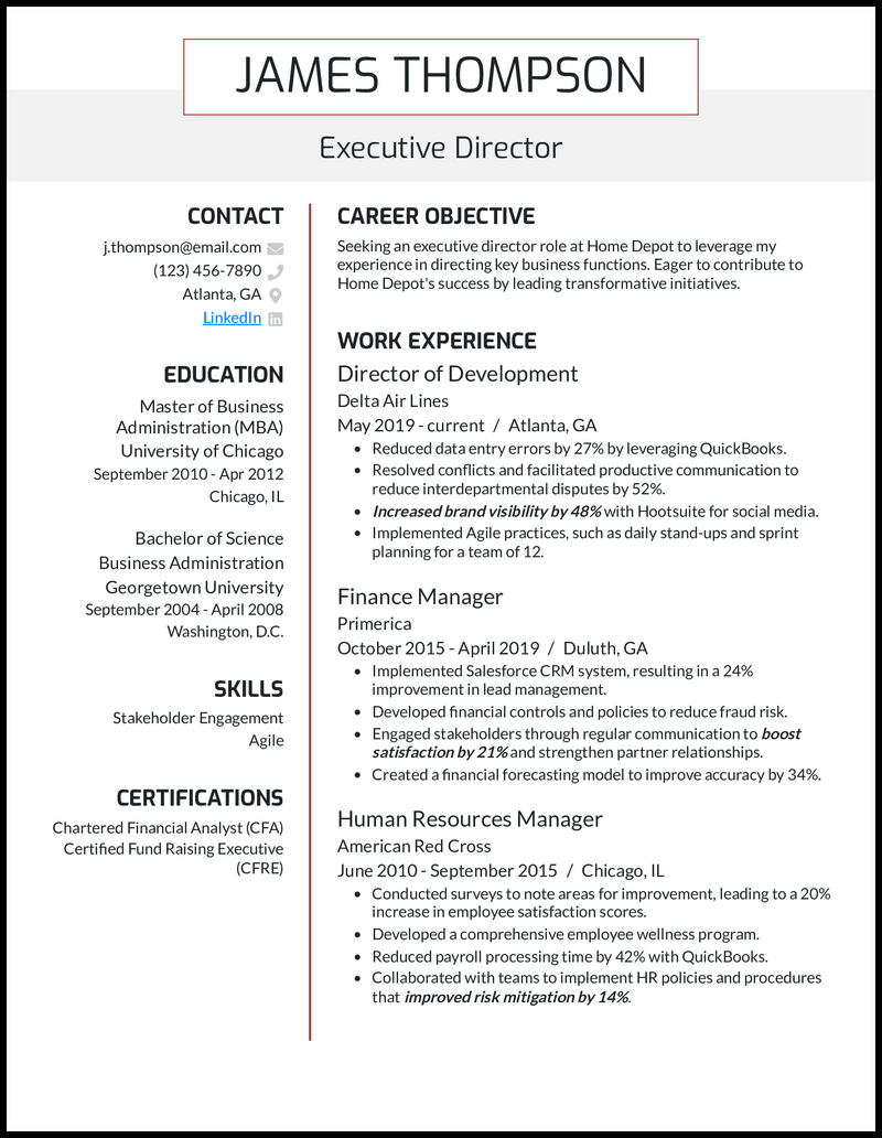 19 Executive Resume Examples That Got the Job in 2025