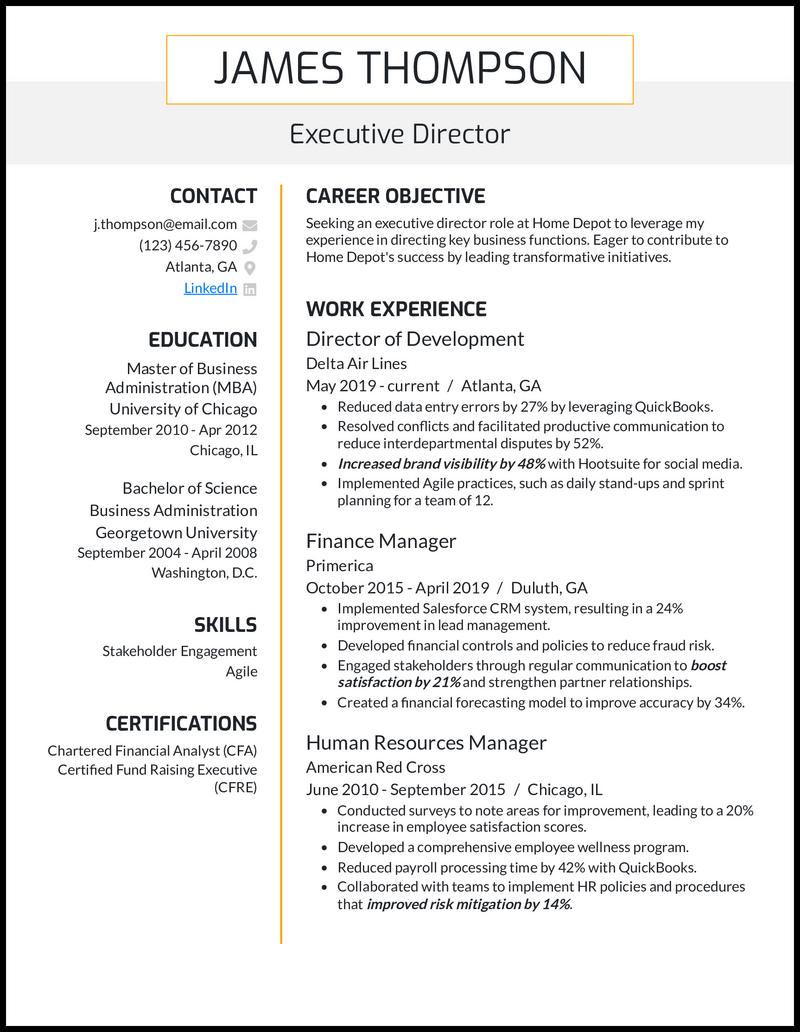 19 Executive Resume Examples That Got the Job in 2025