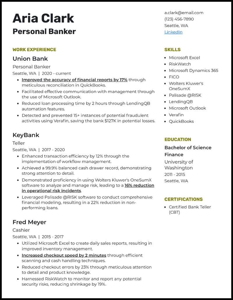 15 Banking Resume Examples That Made the Cut in 2025