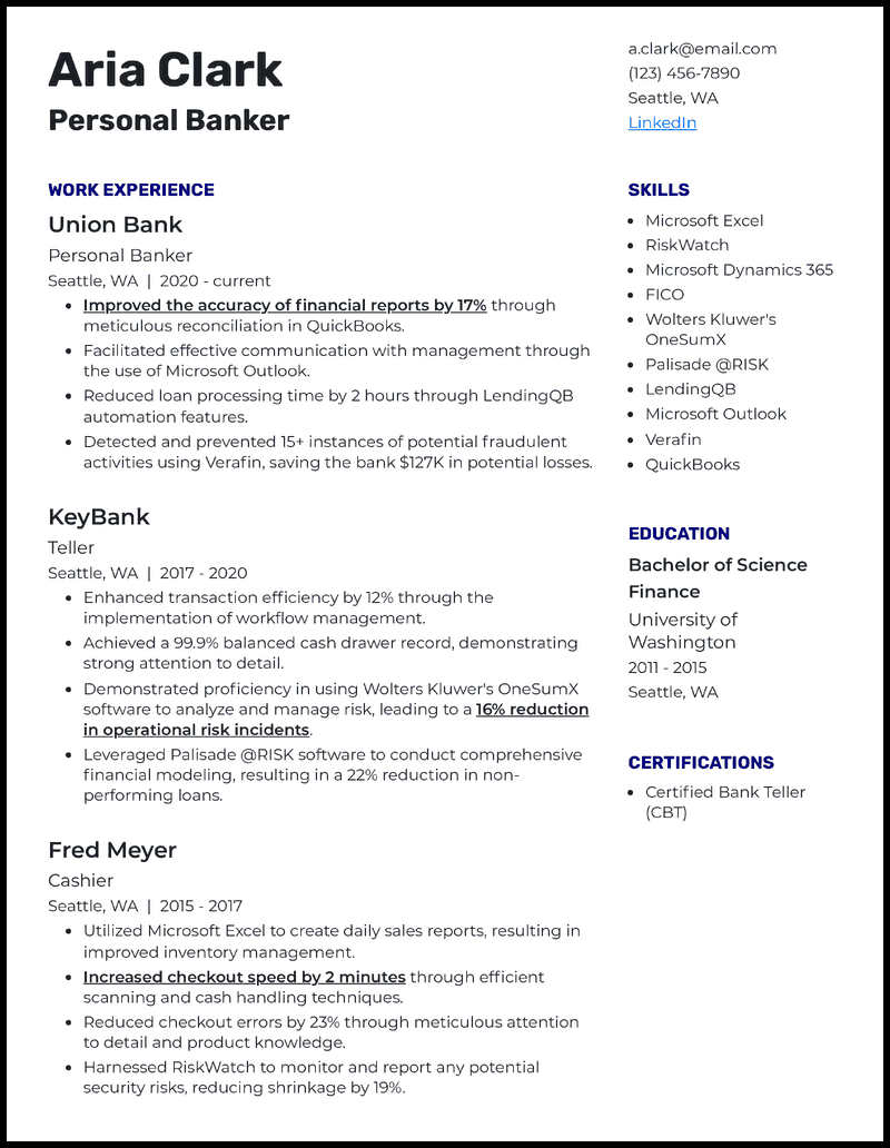 15 Banking Resume Examples That Made the Cut in 2025