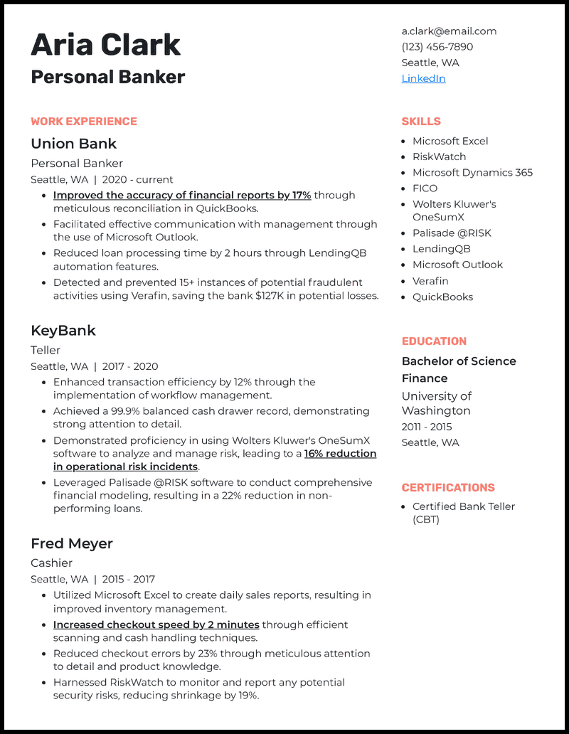 15 Banking Resume Examples That Made the Cut in 2025