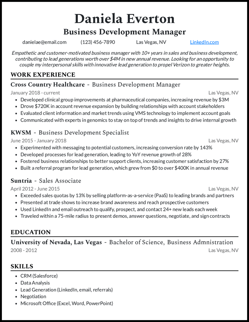 12 Business Resume Examples [& Templates]