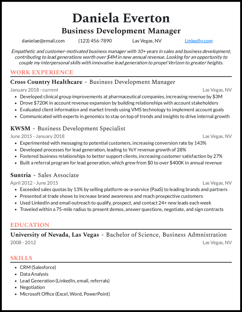 12 Business Resume Examples [& Templates]