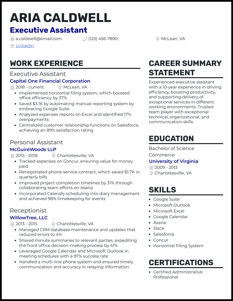 16 Executive Assistant Resume Examples for 2024