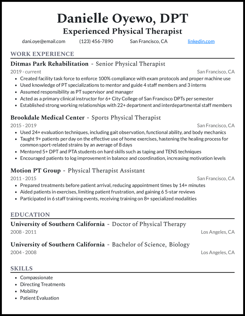 9 Physical Therapist Resume Examples [& Templates]