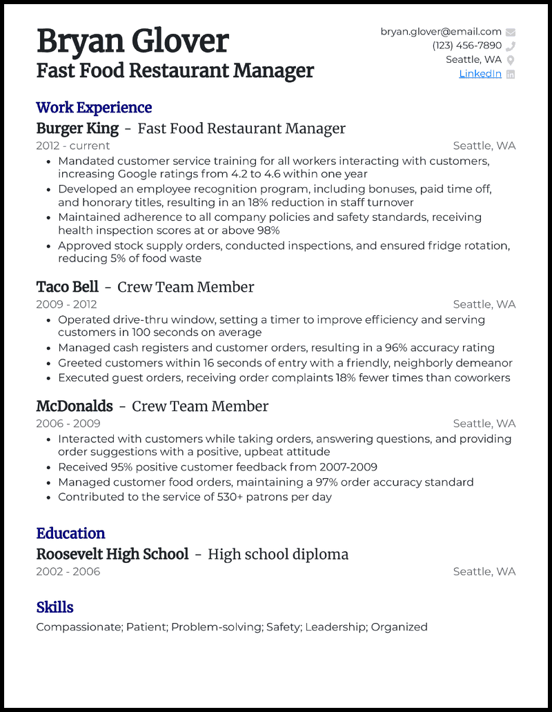 9 Real Restaurant Manager Resume Examples That Worked in 2025