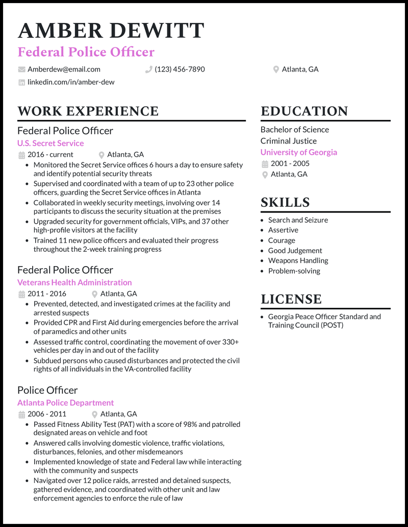 11 Real Police Officer Resume Examples That Worked in 2024