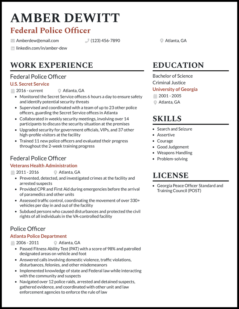 11 Real Police Officer Resume Examples That Worked in 2024