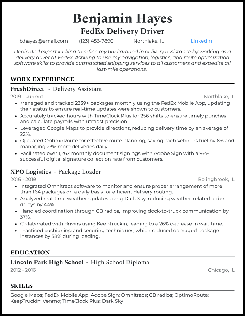 9 Delivery Driver Resume Examples That Work in 2025