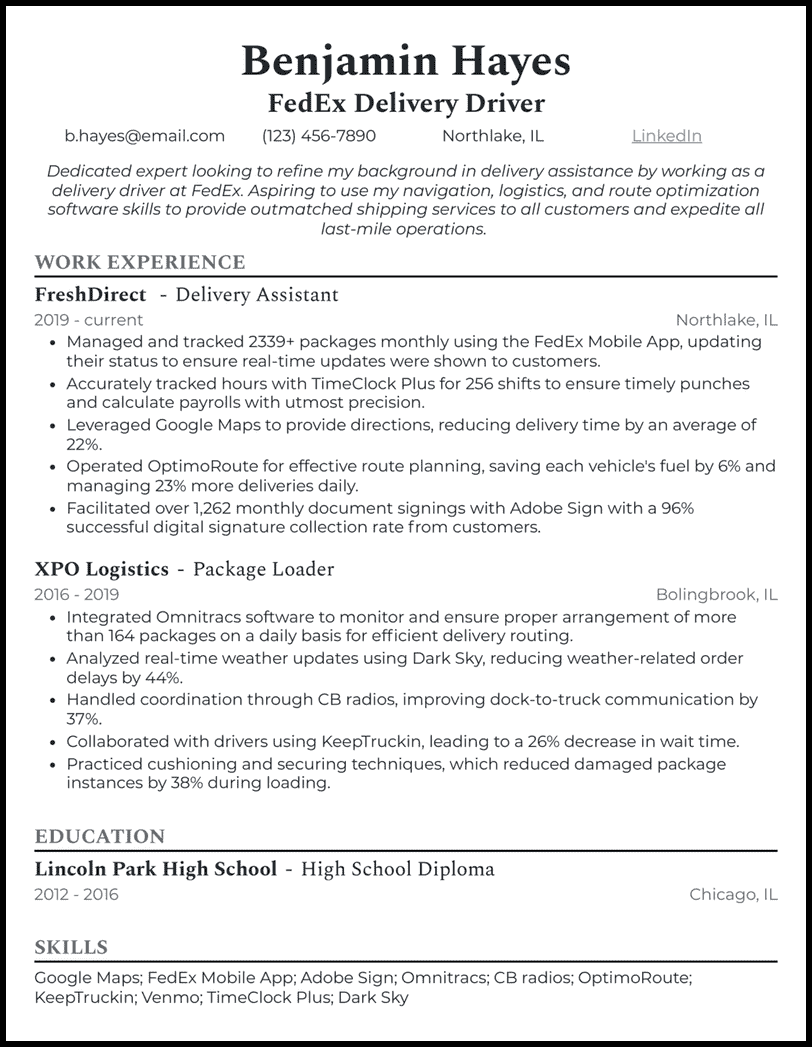 9 Delivery Driver Resume Examples That Work in 2025