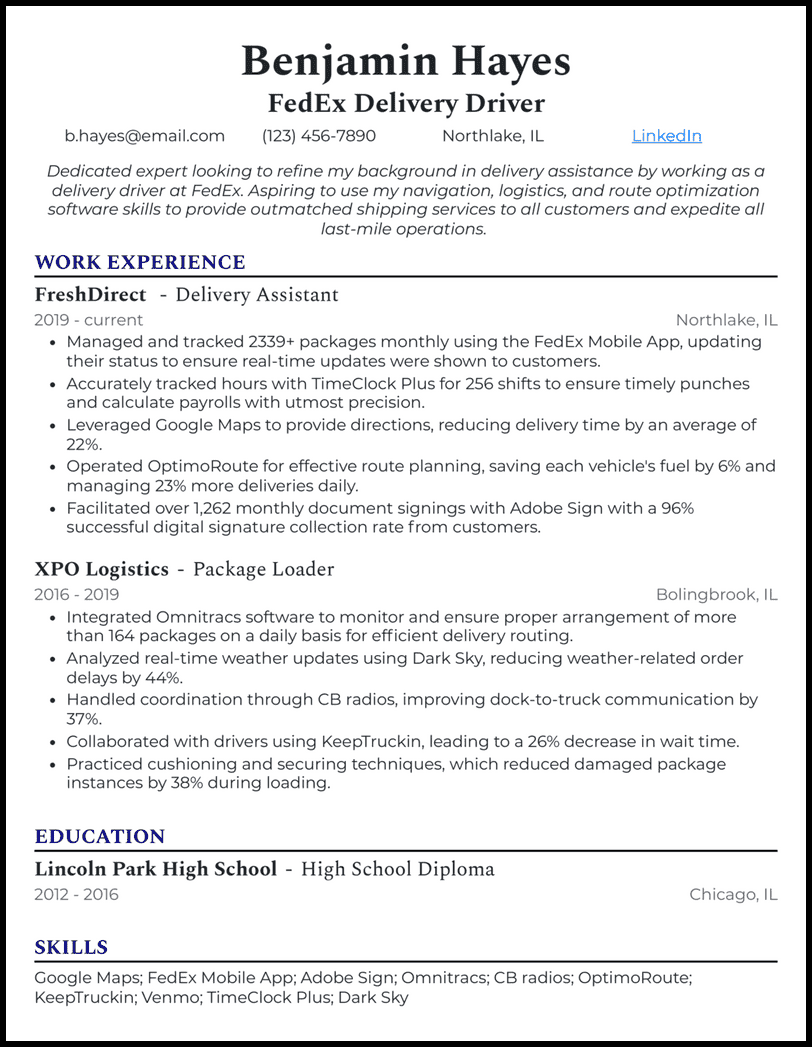 5 Delivery Driver Resume Examples That Work in 2025