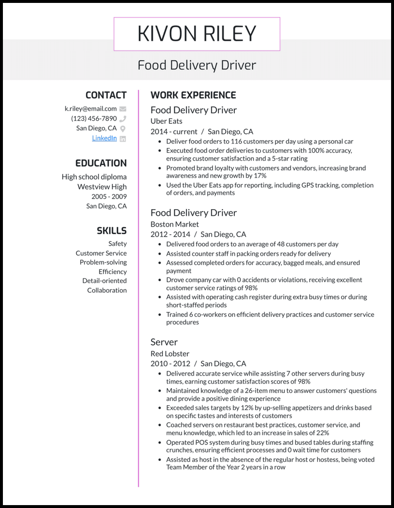 5 Delivery Driver Resume Examples That Work in 2025