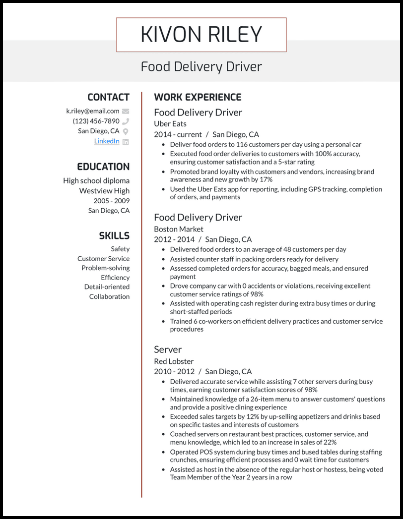 5 Delivery Driver Resume Examples That Work in 2025