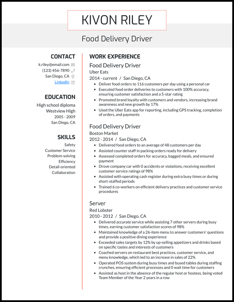 9 Delivery Driver Resume Examples That Work in 2025