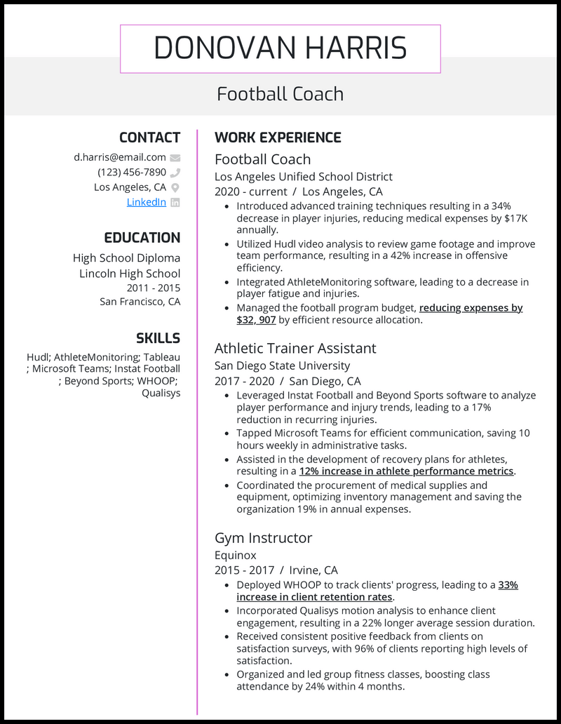7 Coaching Resume Examples to Win the Job in 2025