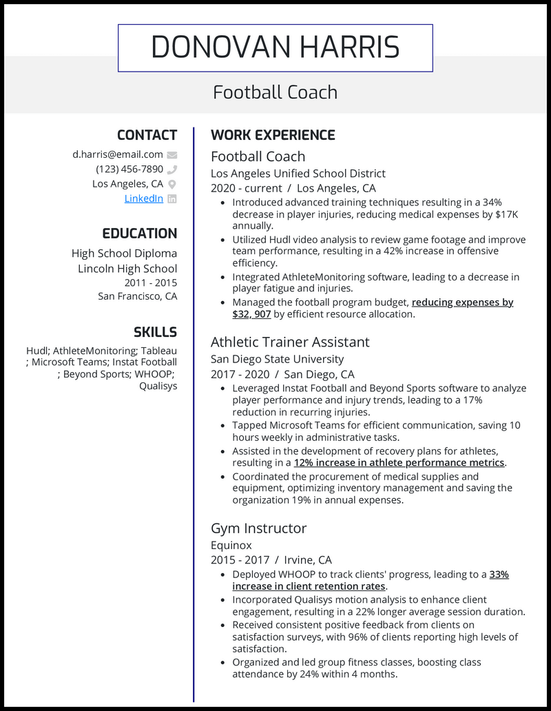 7 Coaching Resume Examples to Win the Job in 2025