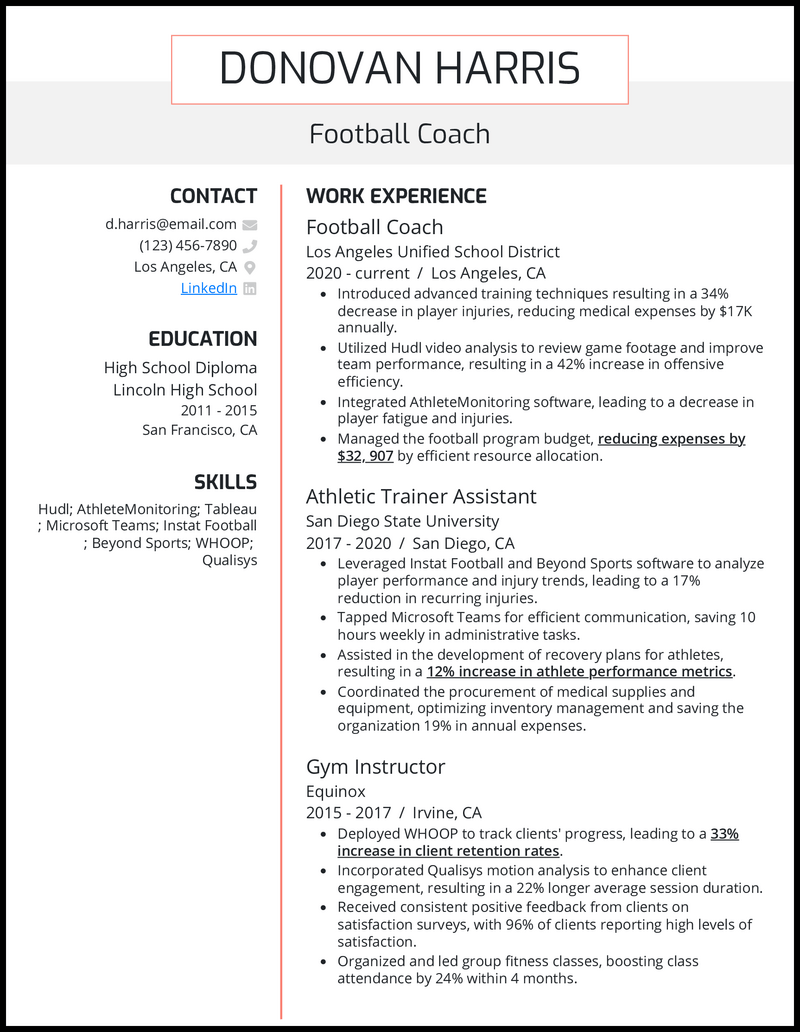 7 Coaching Resume Examples to Win the Job in 2025