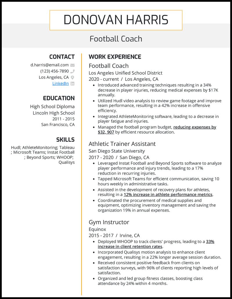 7 Coaching Resume Examples to Win the Job in 2025