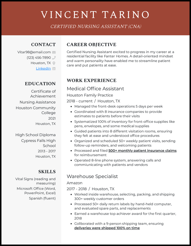 3 Beginner CNA Resume Examples, Templates, & Tips