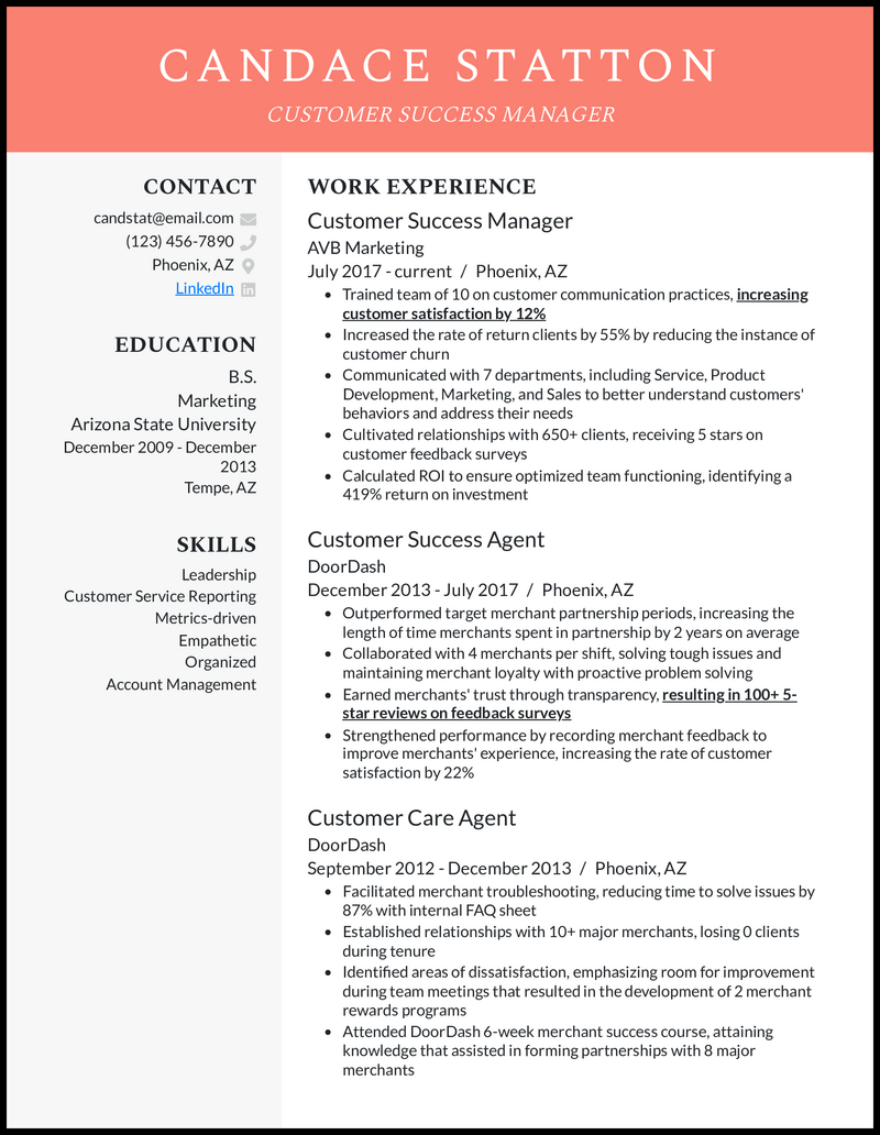 3 Customer Success Manager Resume Examples for 2024