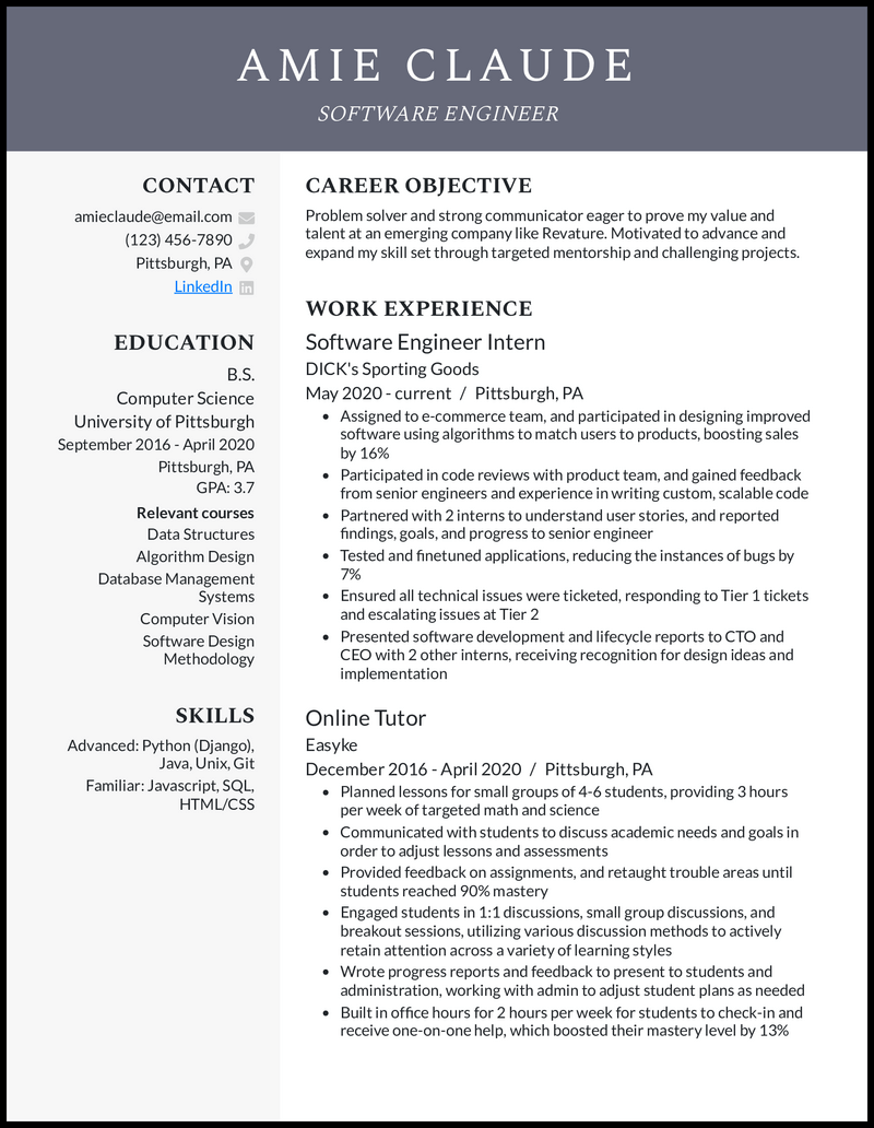 5 Entry-Level Software Engineer Resume Samples in 2024