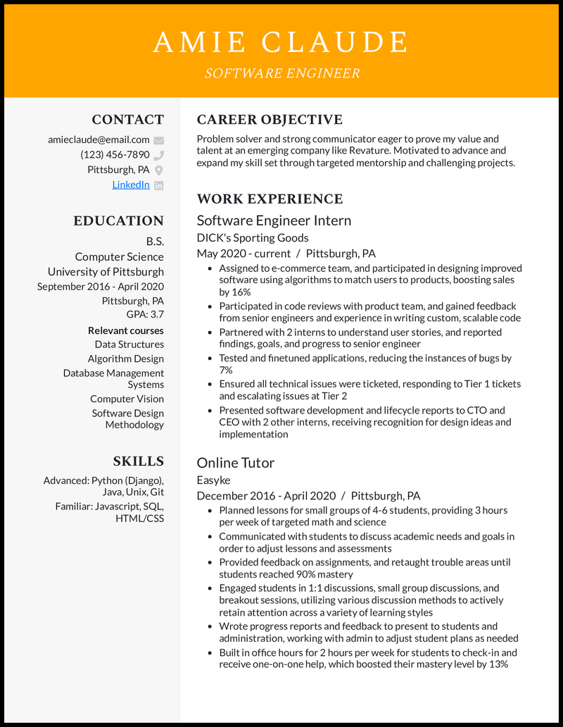 5 Entry-Level Software Engineer Resume Samples in 2024