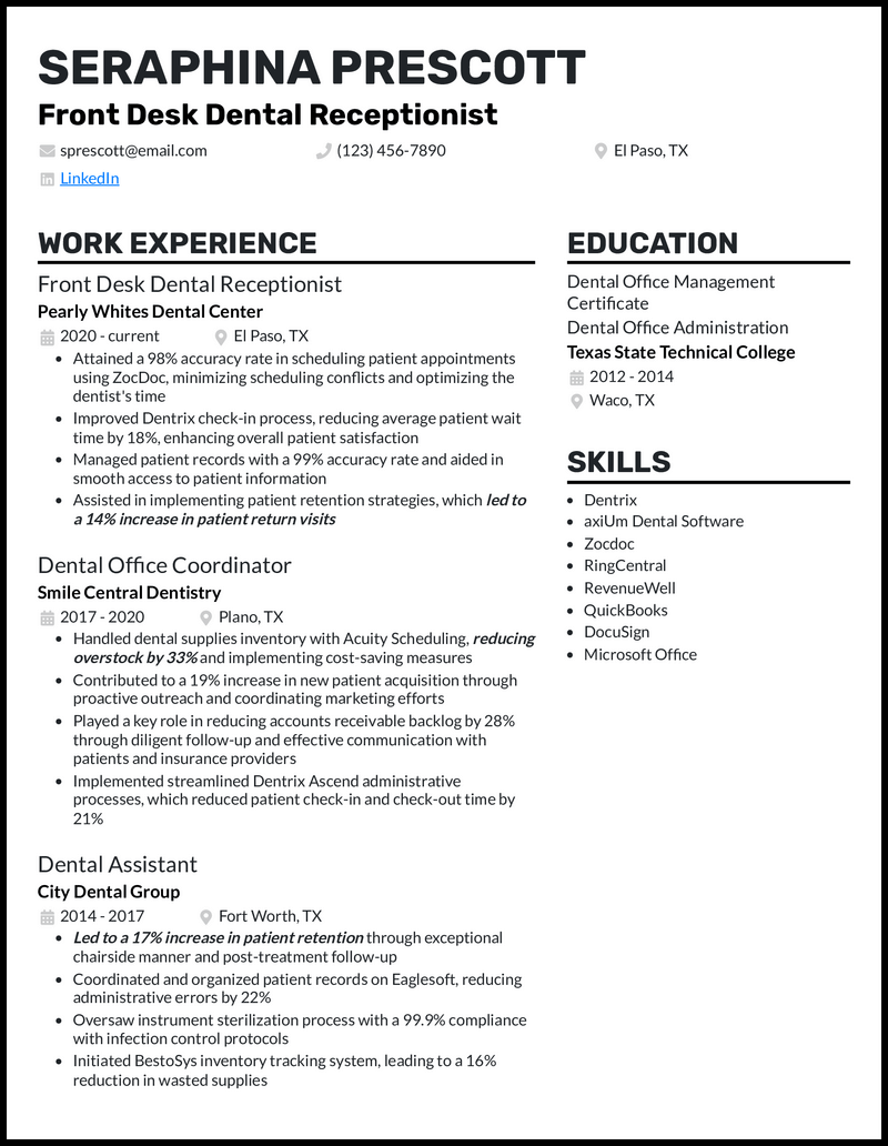 9 Front Desk Receptionist Resume Examples For 2025