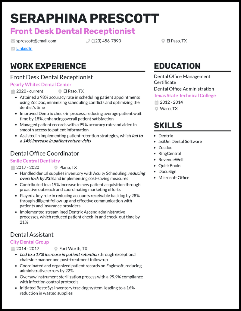 9 Front Desk Receptionist Resume Examples For 2025