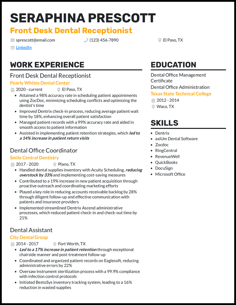 9 Front Desk Receptionist Resume Examples for 2025