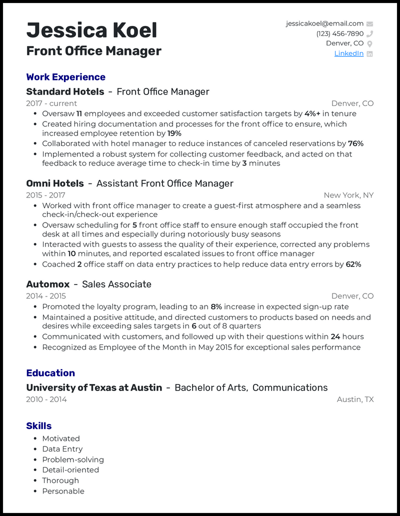 14 Office Manager Resume Examples for 2026