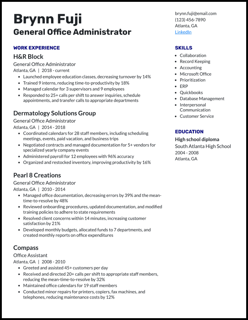 7 Office Administrator Resume Examples Built for 2025