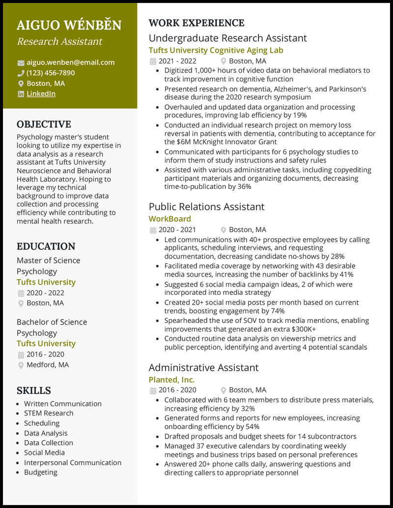 7 Grad School Resume Examples [& Templates]
