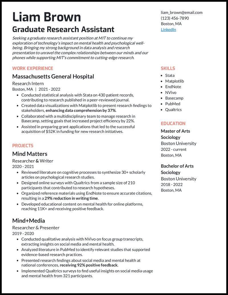 13 Real Research Assistant Resume Examples That Worked in 2025