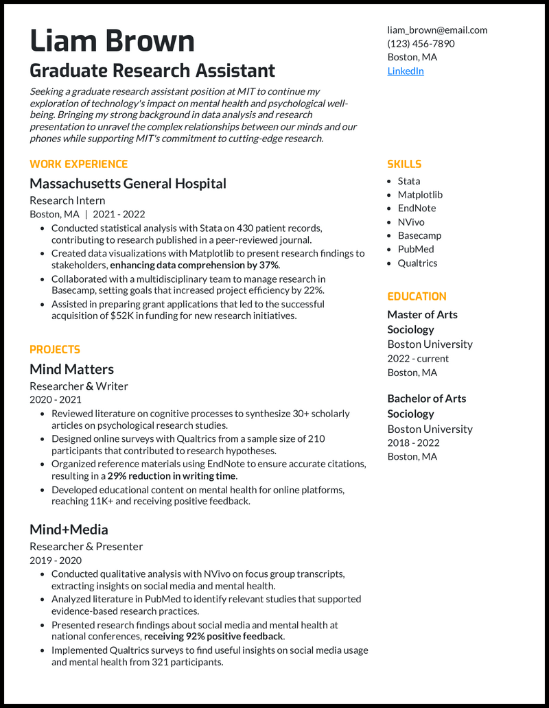 13 Real Research Assistant Resume Examples That Worked in 2025