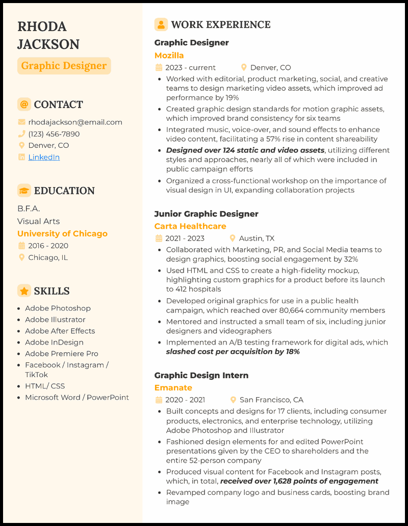 26 Graphic Designer Resume Examples That Work in 2026