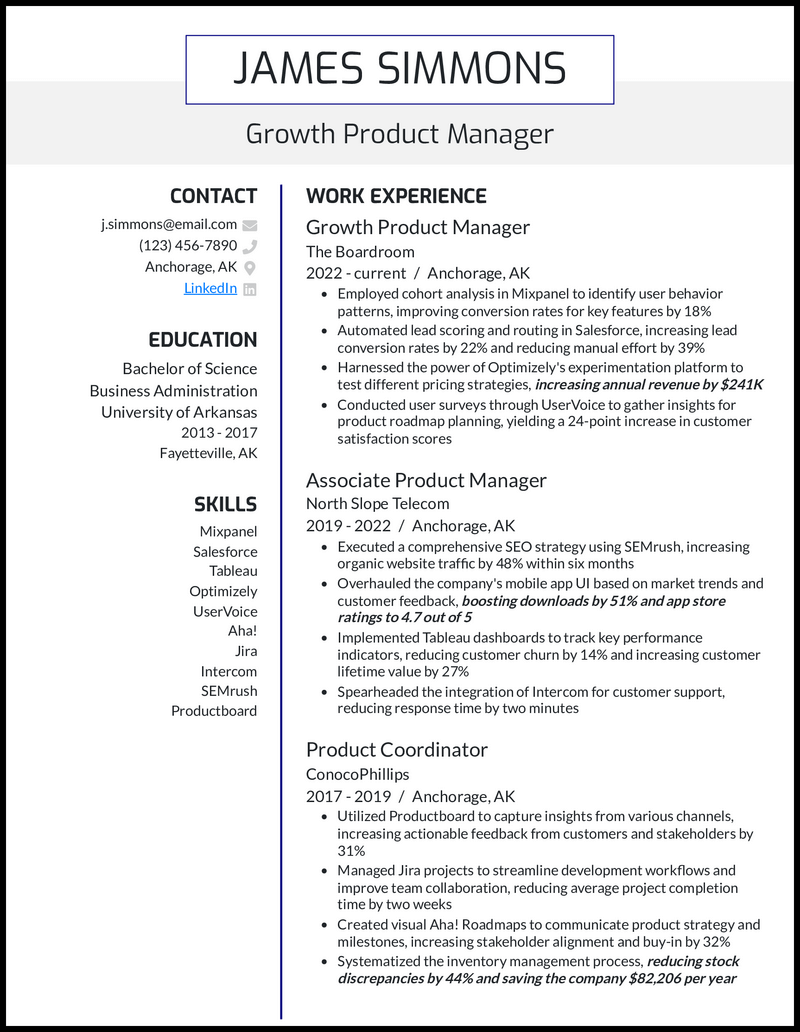 40 Product Manager Resume Examples That Worked in 2024
