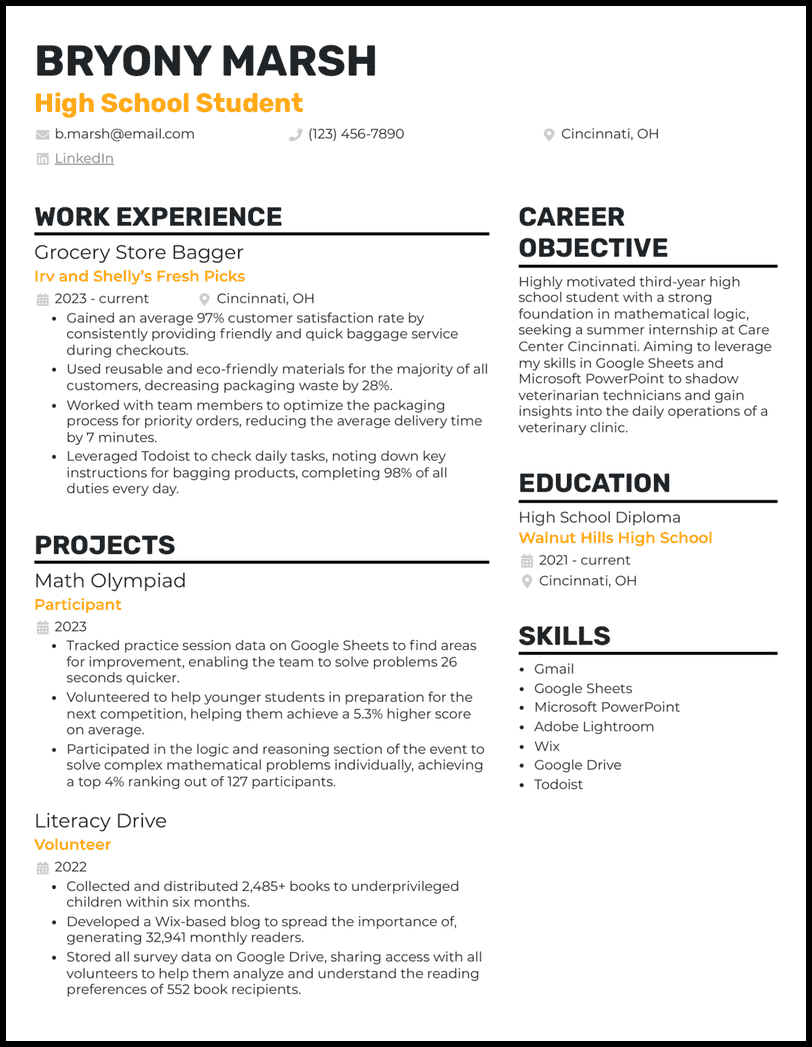 22 High School Resume Examples & Templates to Stand Out