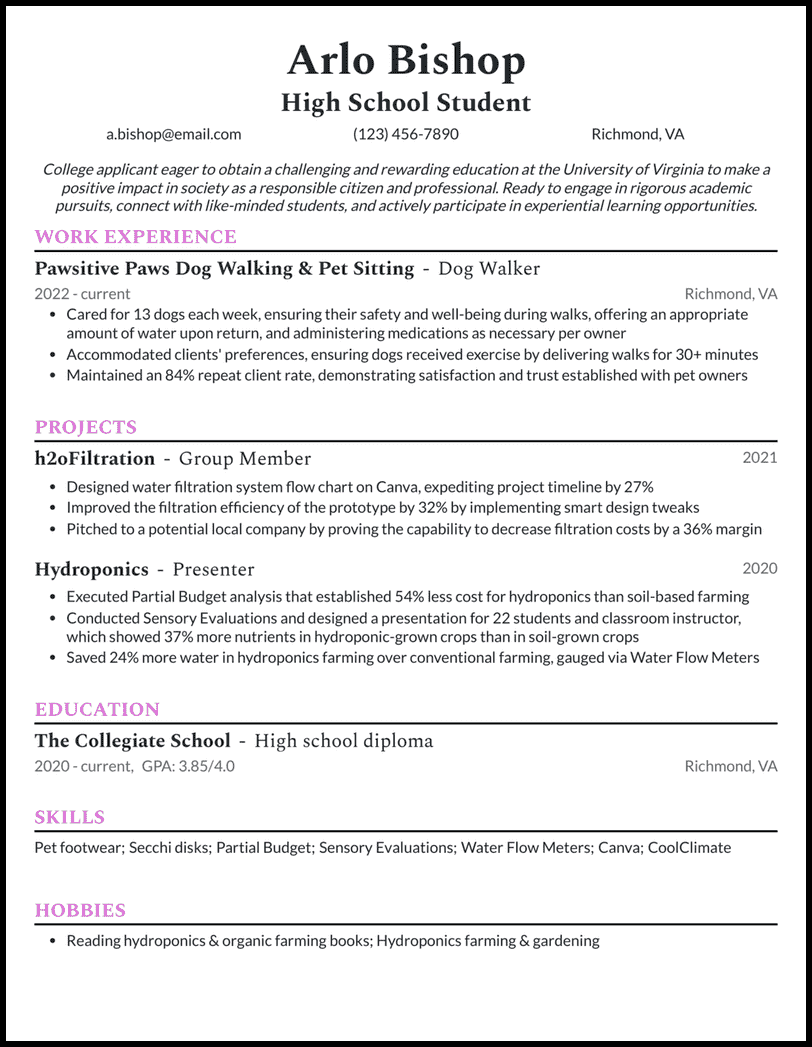 22 High School Resume Examples & Templates for 2025