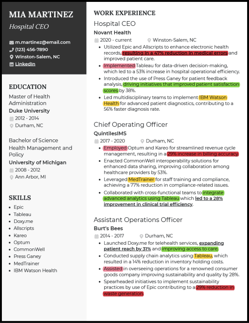 7 CEO Resume Examples & Guide Created for 2024