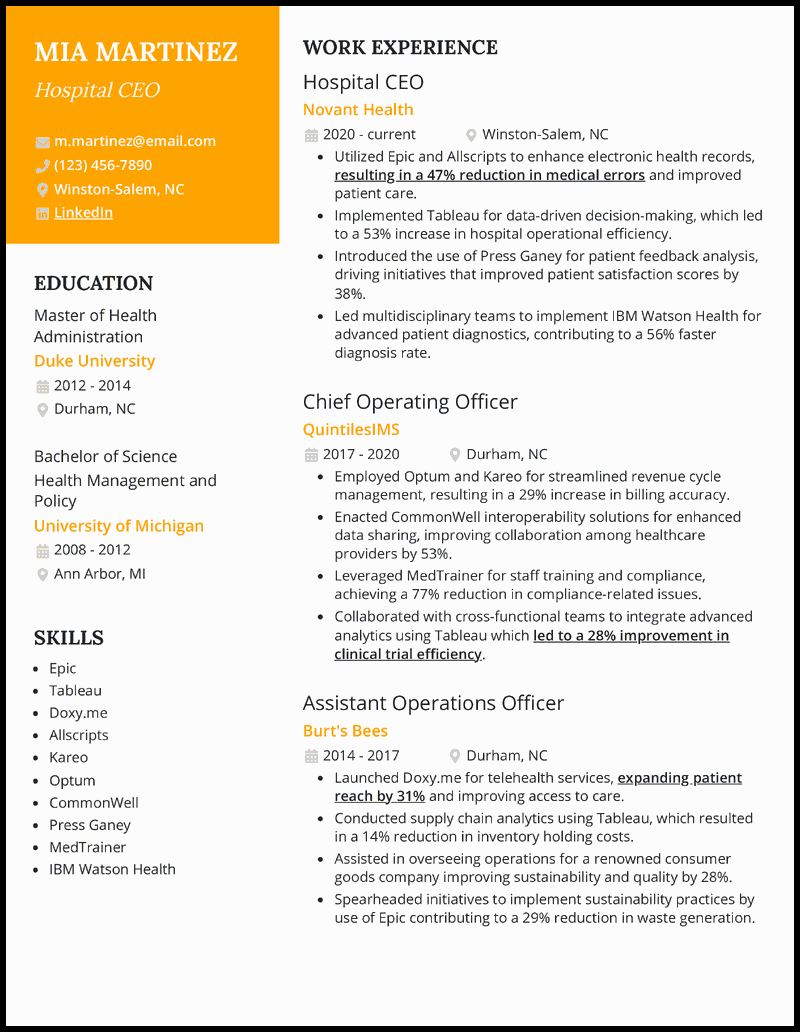 9 CEO Resume Examples [& Templates]